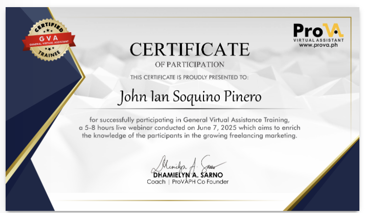John Ian Soquino Pinero // Intl Travel and Service Coor medical - Myprofile